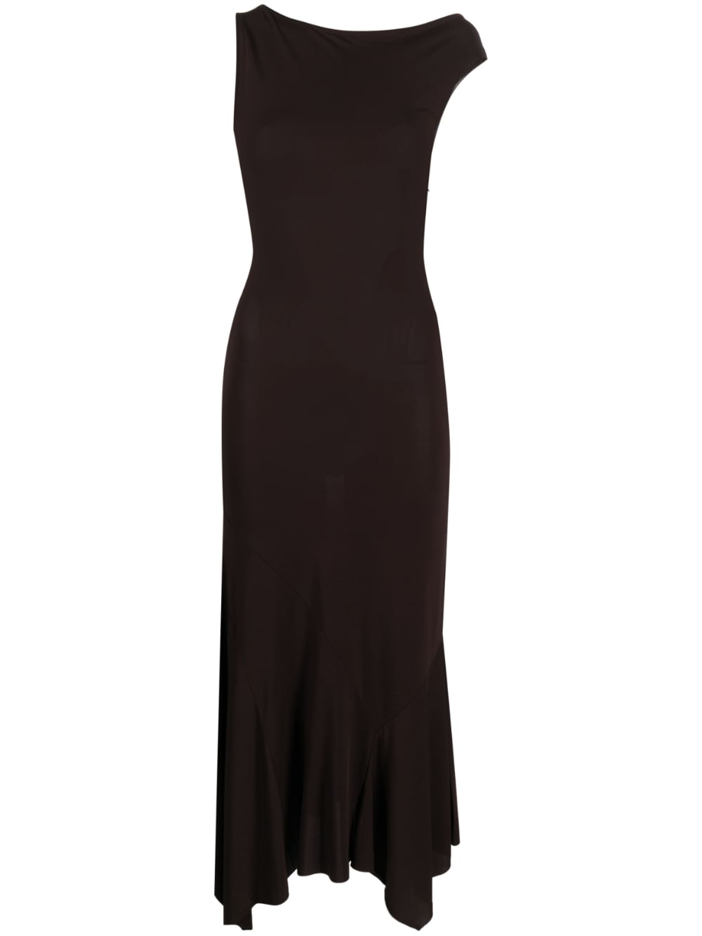 yausi asymmetric maxi dress Yausi Viscose Asymmetrical in Brown SVRN
