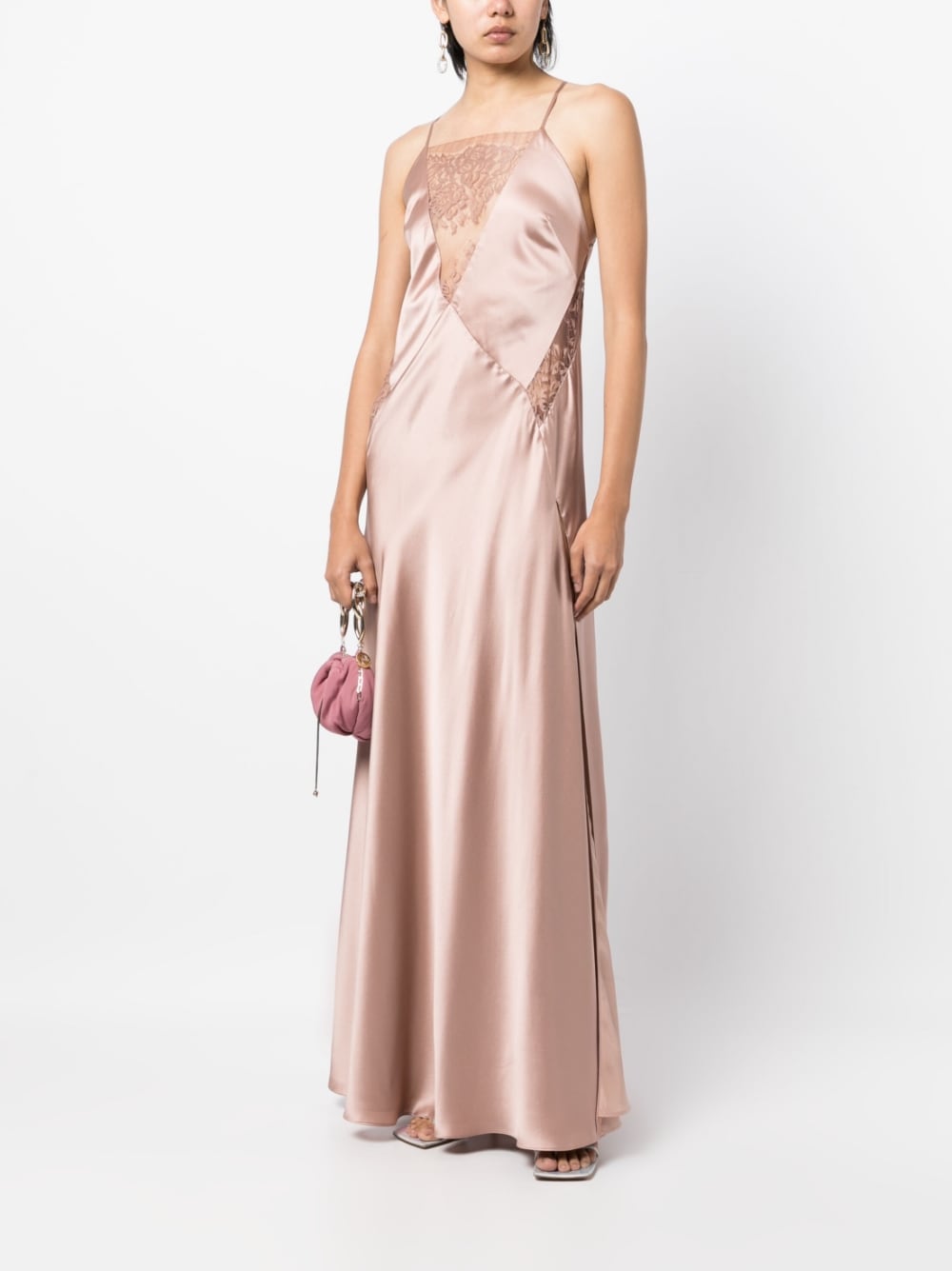 MICHELLE MASON Michelle Mason Lace-Inset Gown