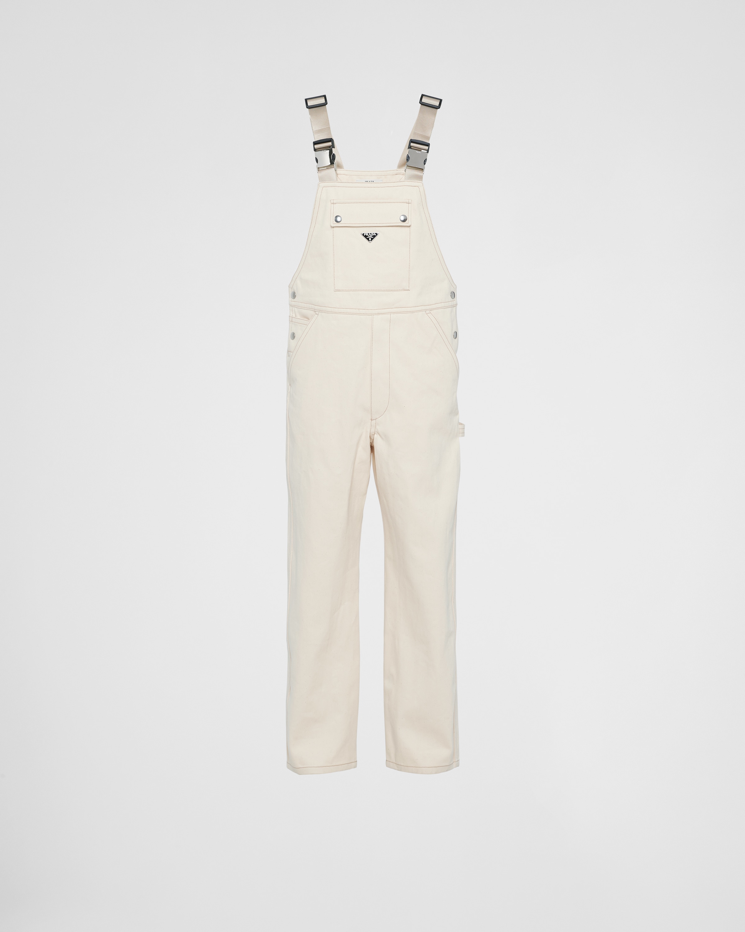 Prada Bull Denim Overalls - Beige | Editorialist