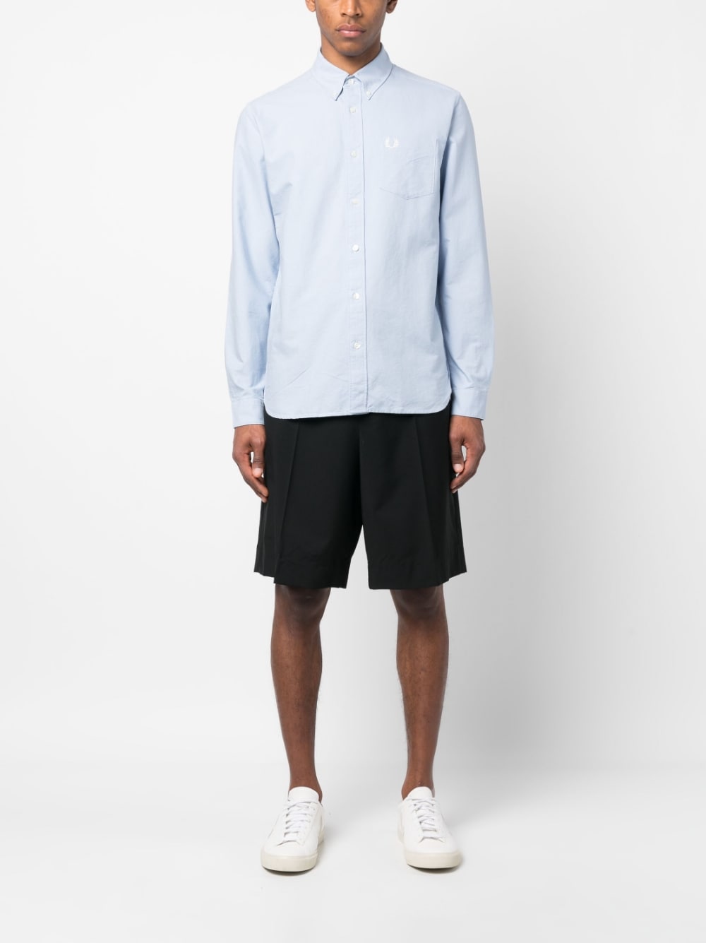 FRED PERRY logo-embroidery cotton shirt