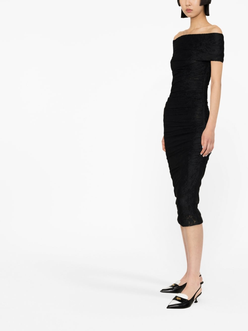 PHILOSOPHY DI LORENZO SERAFINI Philosophy Di Lorenzo Serafini Floral-Lace Off-Shoulder Midi Dress