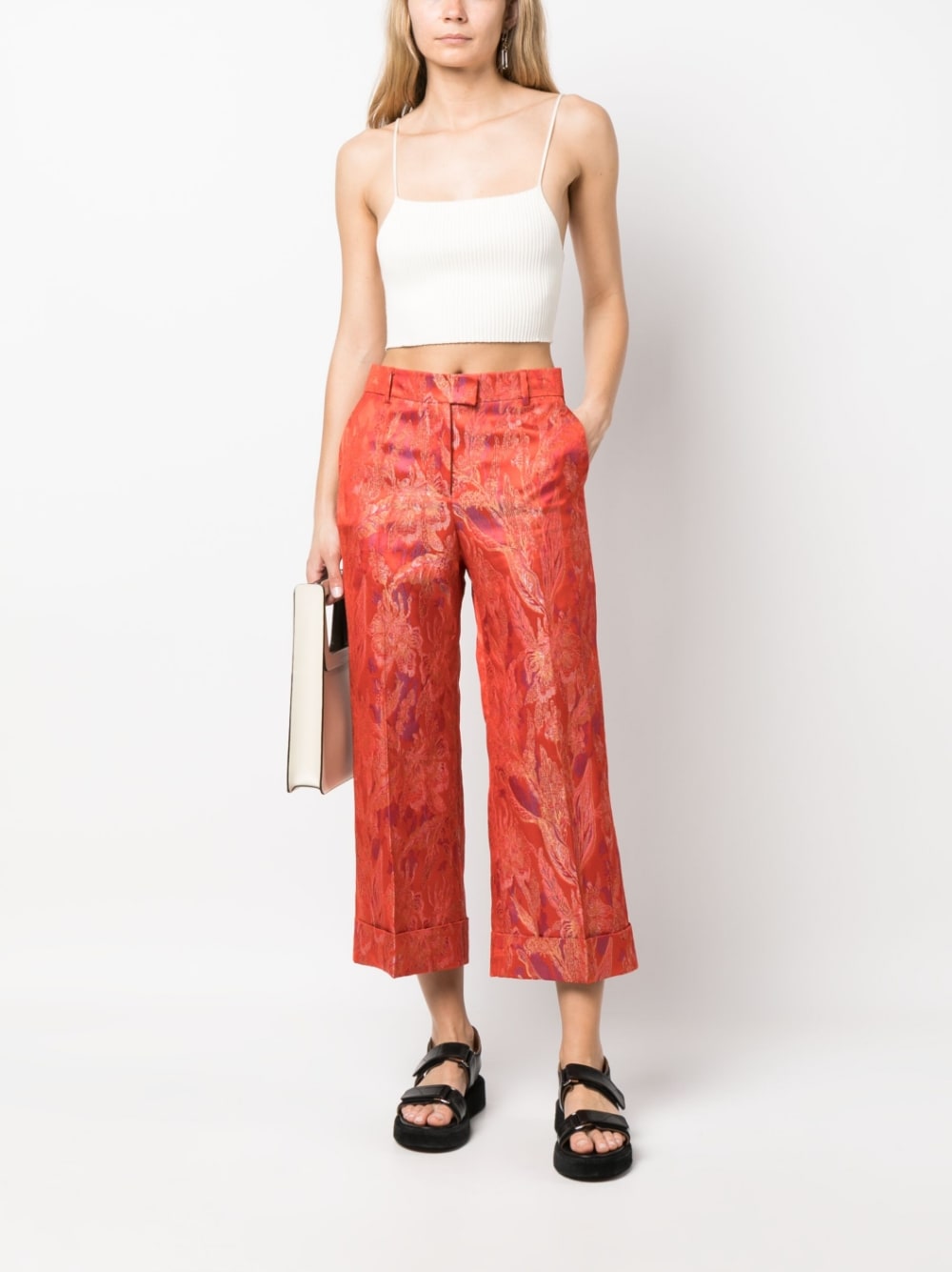ALBERTO BIANI Alberto Biani Cropped Jacquard Trousers