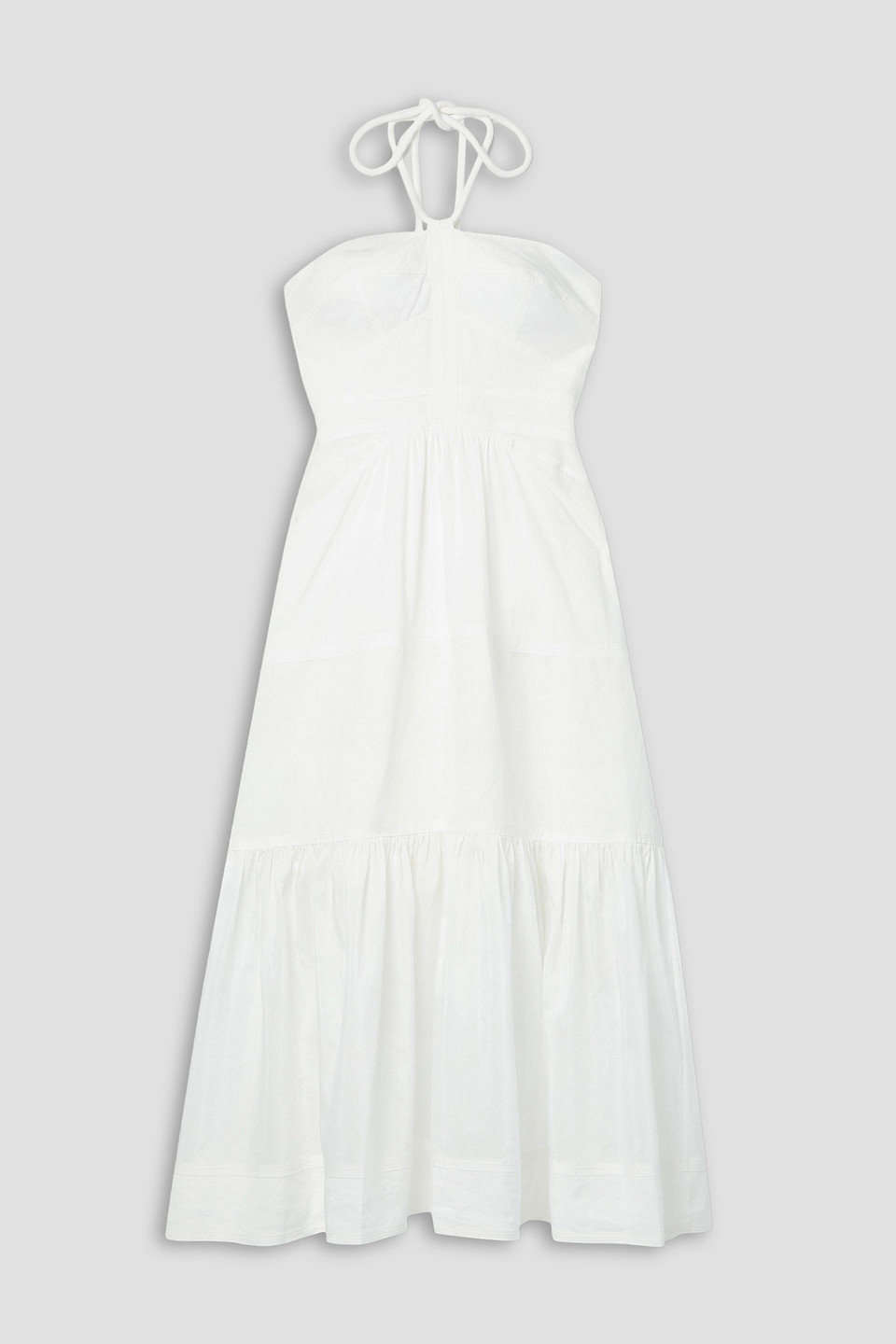 A.L.C. Adelle Tiered Voile Halterneck Maxi Dress White In Off-White - 80% Off | Editorialist A.L.C. Adelle Tiered Voile Halterneck Maxi Dress White In Off-White - 80% Off | Editorialist