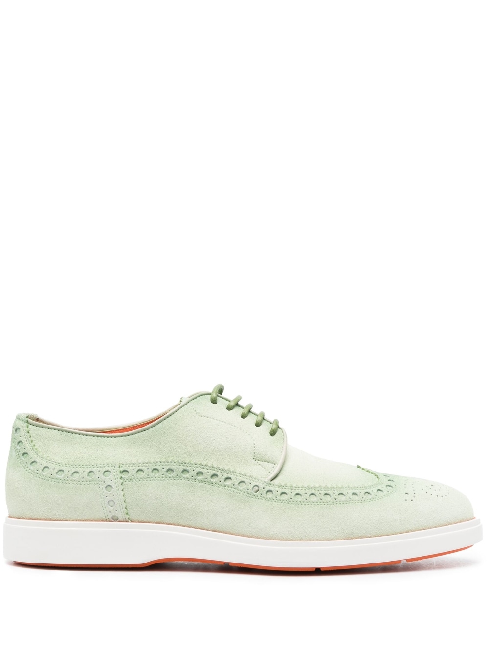 Santoni Perforated-Design Almond-Toe Brogue Shoes In Green - 55% Off |  Editorialist