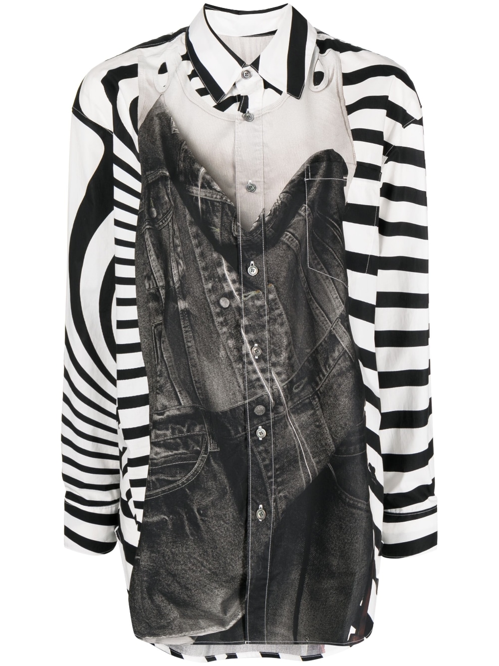 JNBY JNBY Graphic-Print Panelled Shirt