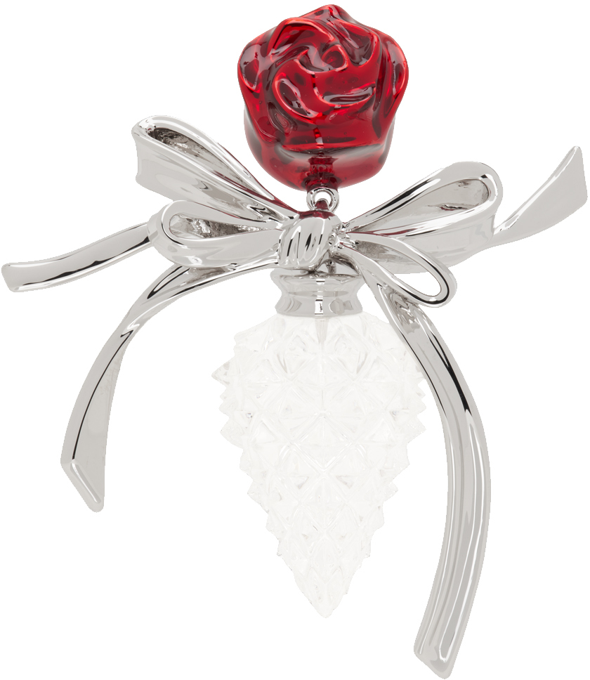 Bow Rose Vase Single Earring