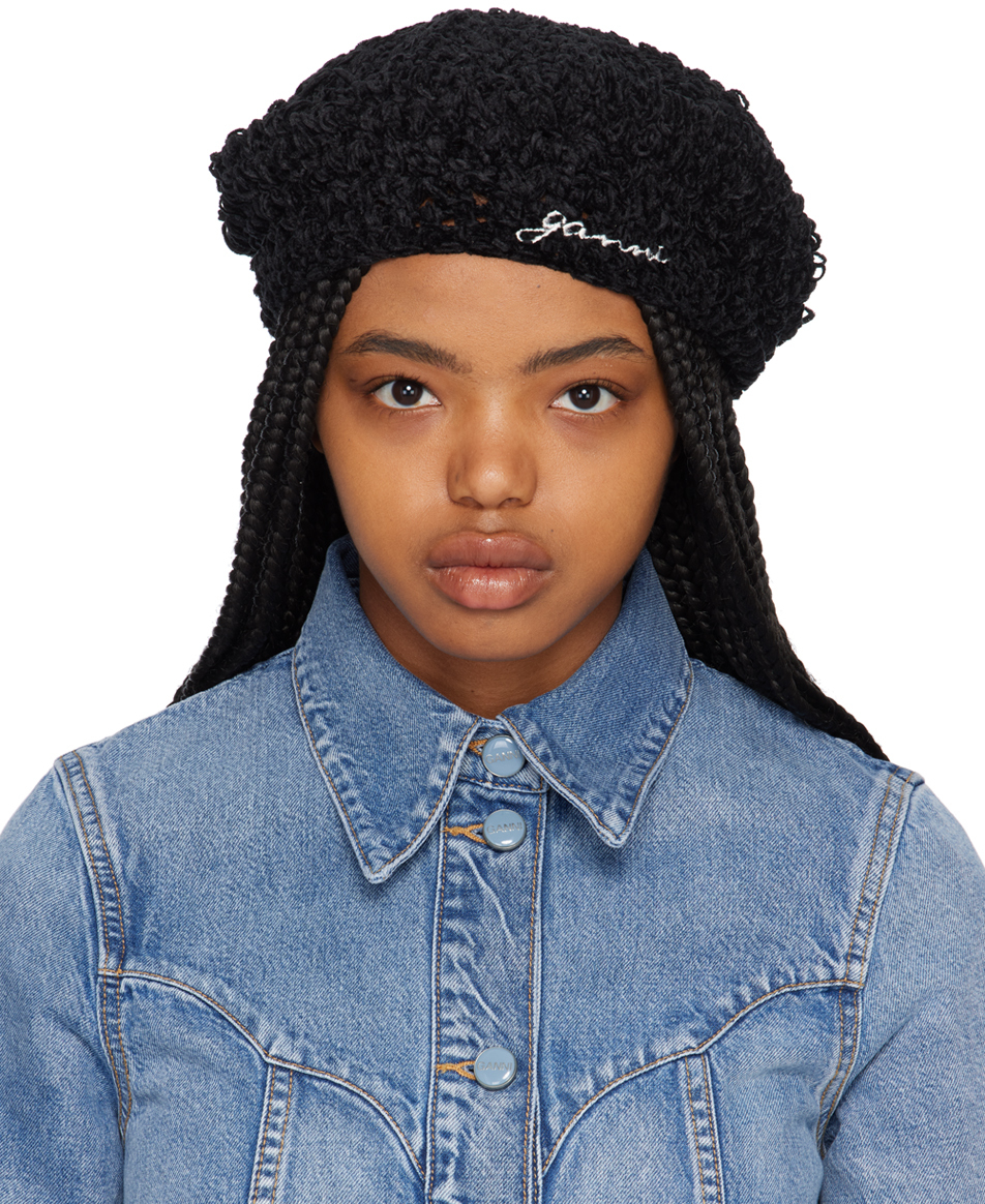 GANNI Wool Crochet Beret Ganni Women main image 3