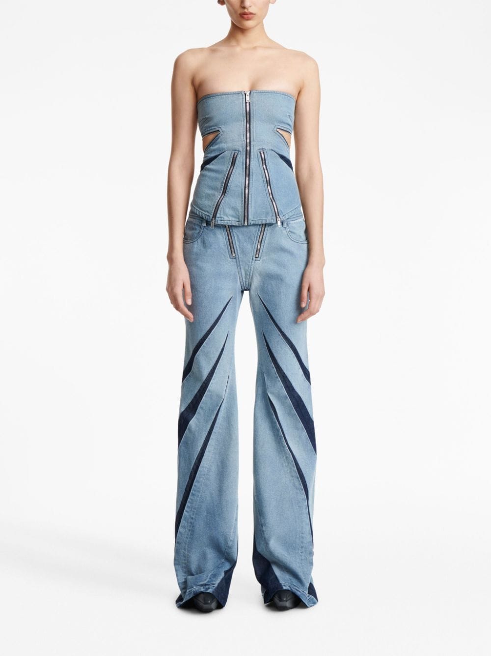 DION LEE Dion Lee Darted Denim Corset