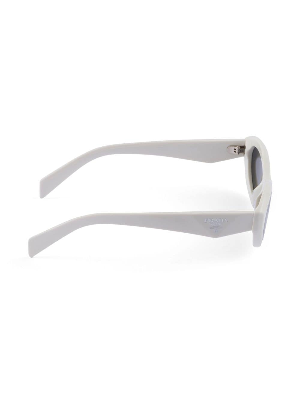 Prada Symbole Oval-Frame Sunglasses - White | Editorialist display picture 1