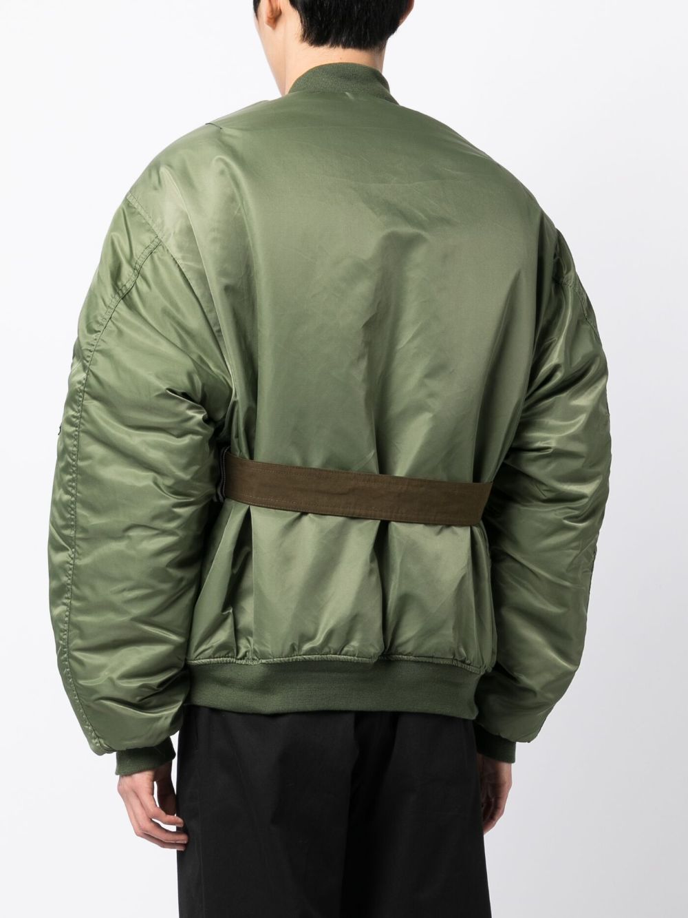 Marina Yee Belted Zip-Up Bomber Jacket In Green - 31% Off