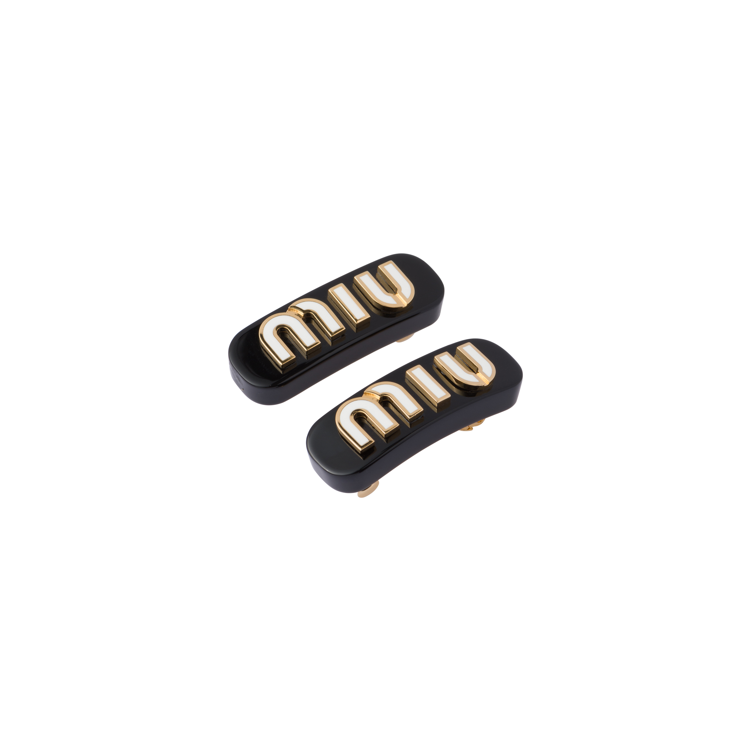 Miu Miu Plexiglass and metal hair clip 2pc Miu Miu Plexiglas And Metal Hair Clip With Artificial  main image 4