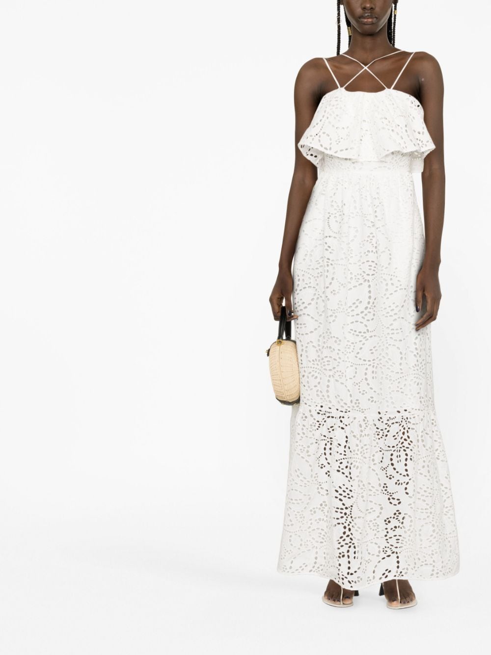 SELF-PORTRAIT Self-Portrait Broderie Anglaise Maxi Dress