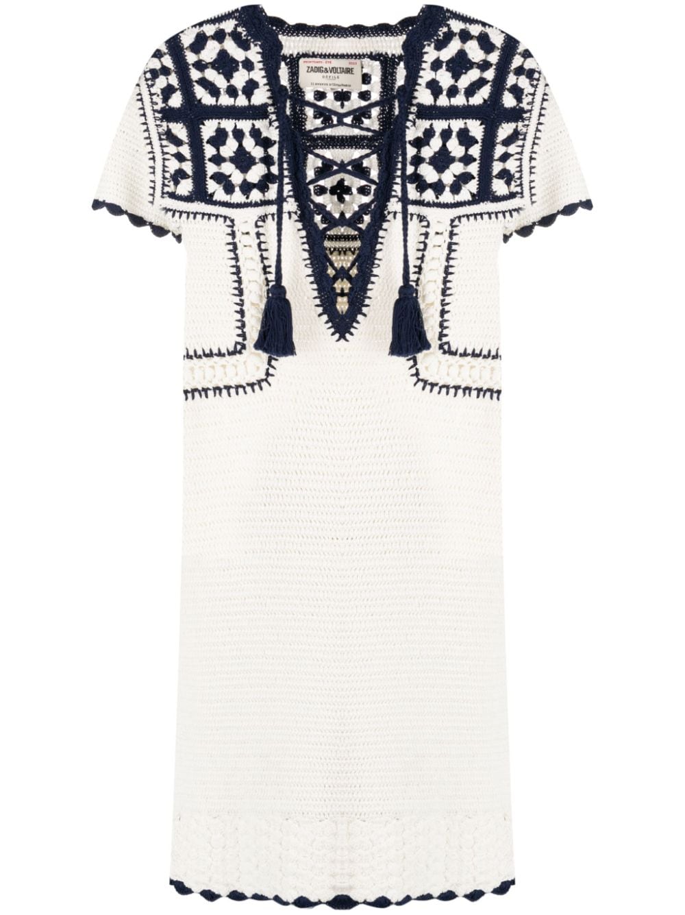 ZADIG&VOLTAIRE Zadig&Voltaire Imany Tasselled Crochet Organic Cotton Minidress