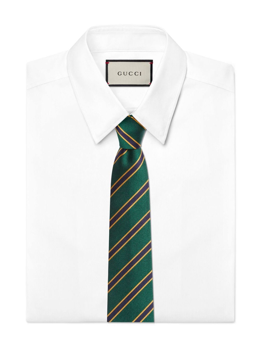美品⭐︎ Gucci Striped Neck Tie Shirt Gucci Striped Silk Tie - Green | Editorialist