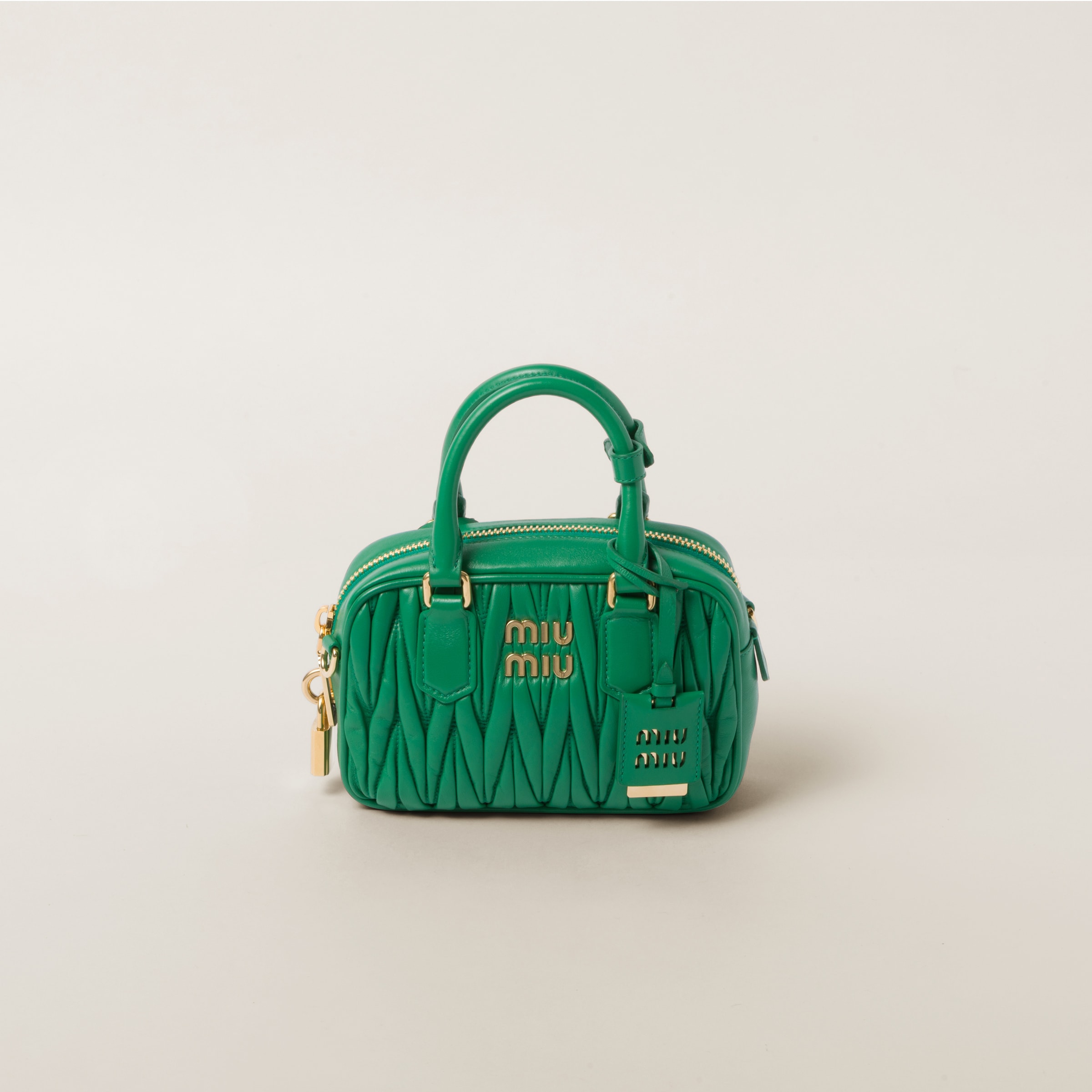 Miu Miu Arcadie Matelassé Nappa Leather Bag - Mango | Editorialist