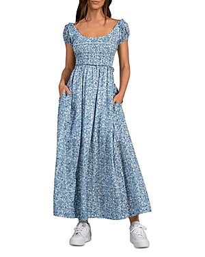 Elan Smocked Maxi Dress In Denim Santa Fa - 70% Off | Editorialist