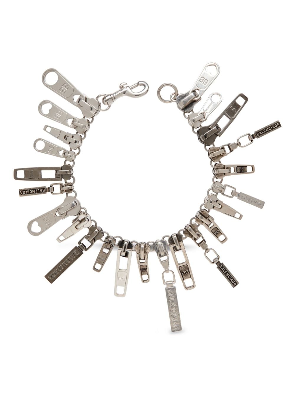 Balenciaga Zip-Up Choker Necklace Silver Editorialist