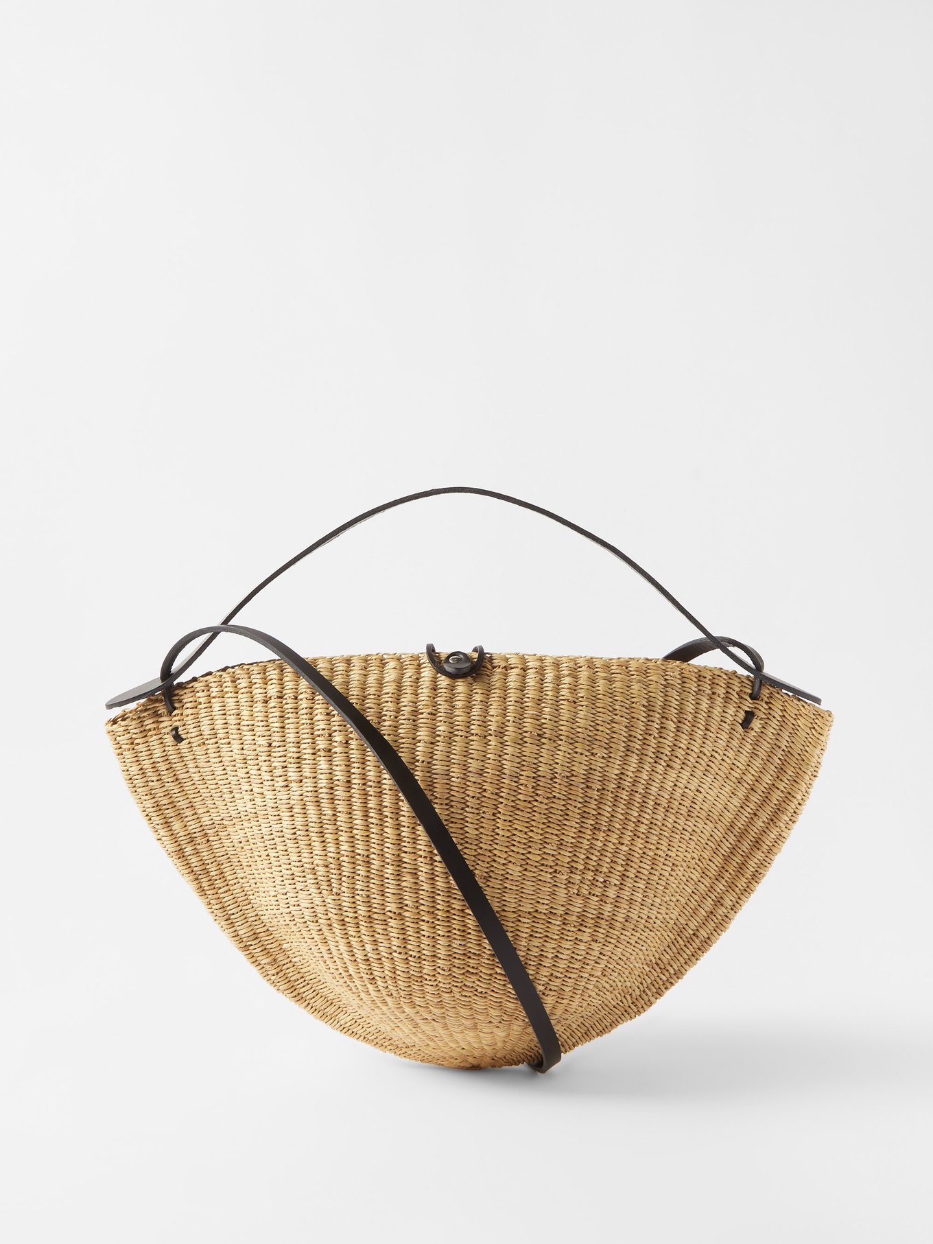 Ines Bressand No.33 Leather-Trimmed Basket Bag - Beige | Editorialist