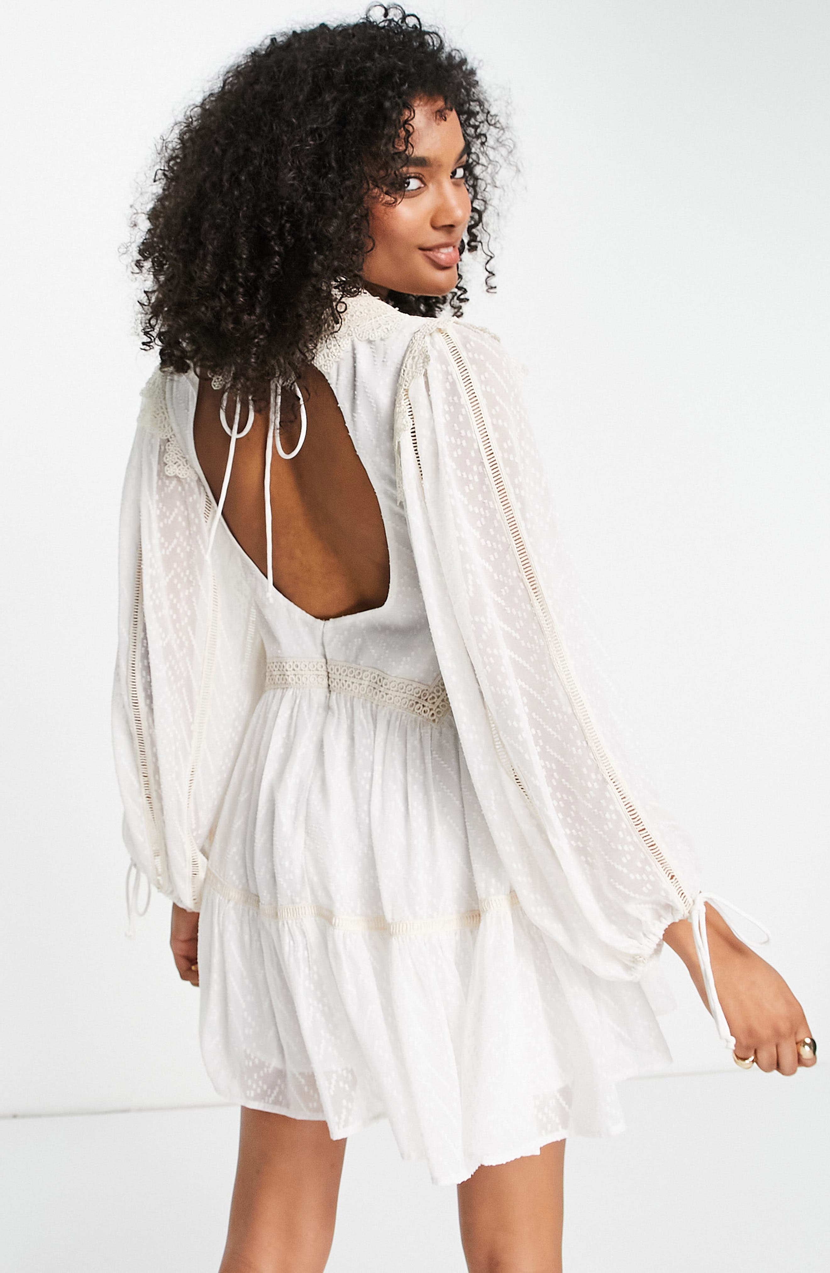 asos white lace dress long sleeve Long Sleeve Embroidered White Embroidered Dress Asos Embroidered Asos White  Sundress Long Sleeve Embroidered Mini