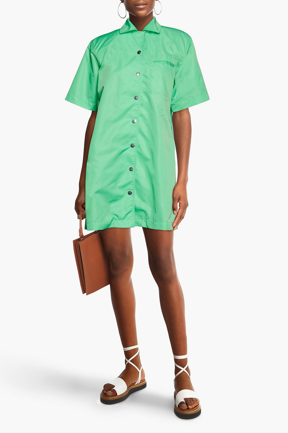Remain Birger Christensen Storm Shell Mini Shirt Dress In Mint - 70% Off | Editorialist Remain Birger Christensen Storm Shell Mini Shirt Dress In Mint - 70% Off | Editorialist