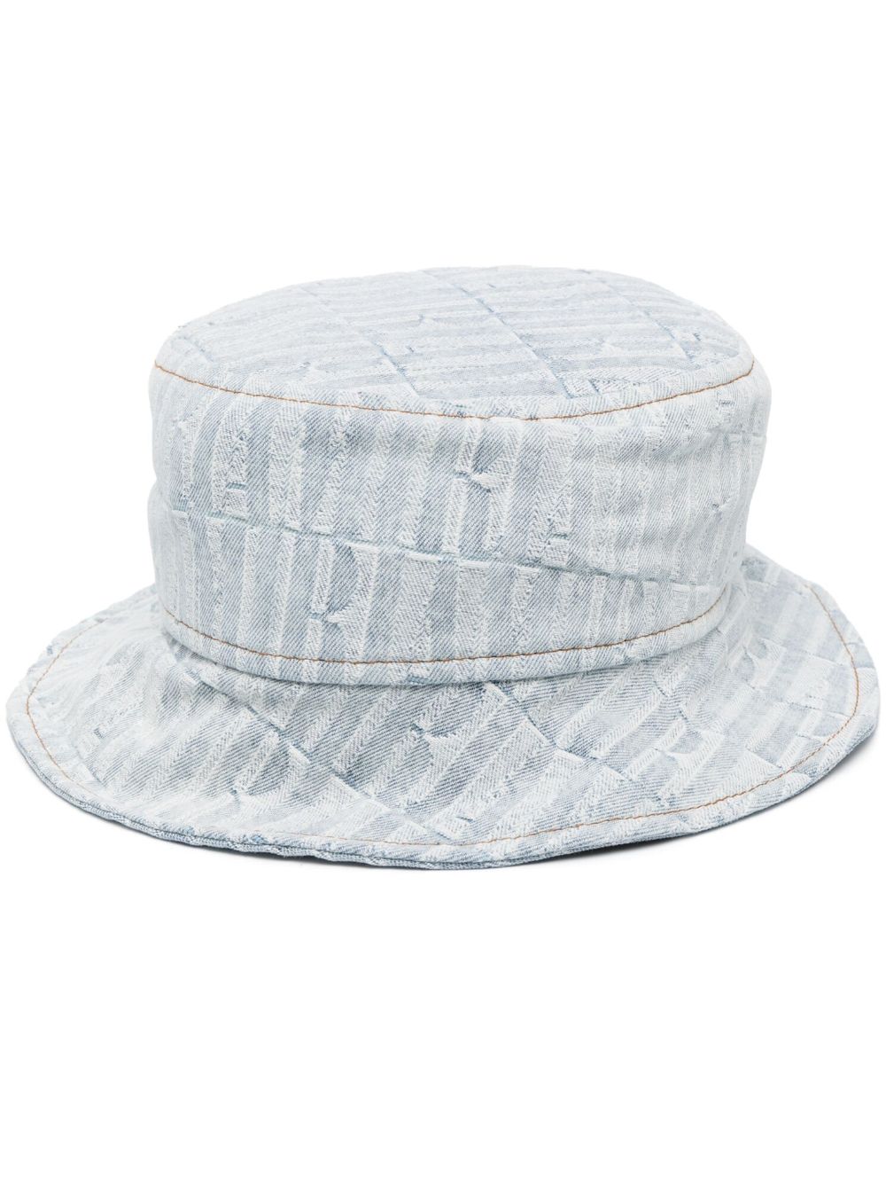 Amiri Repeat Denim Jacquard Bucket Hat In Blue - 15% Off