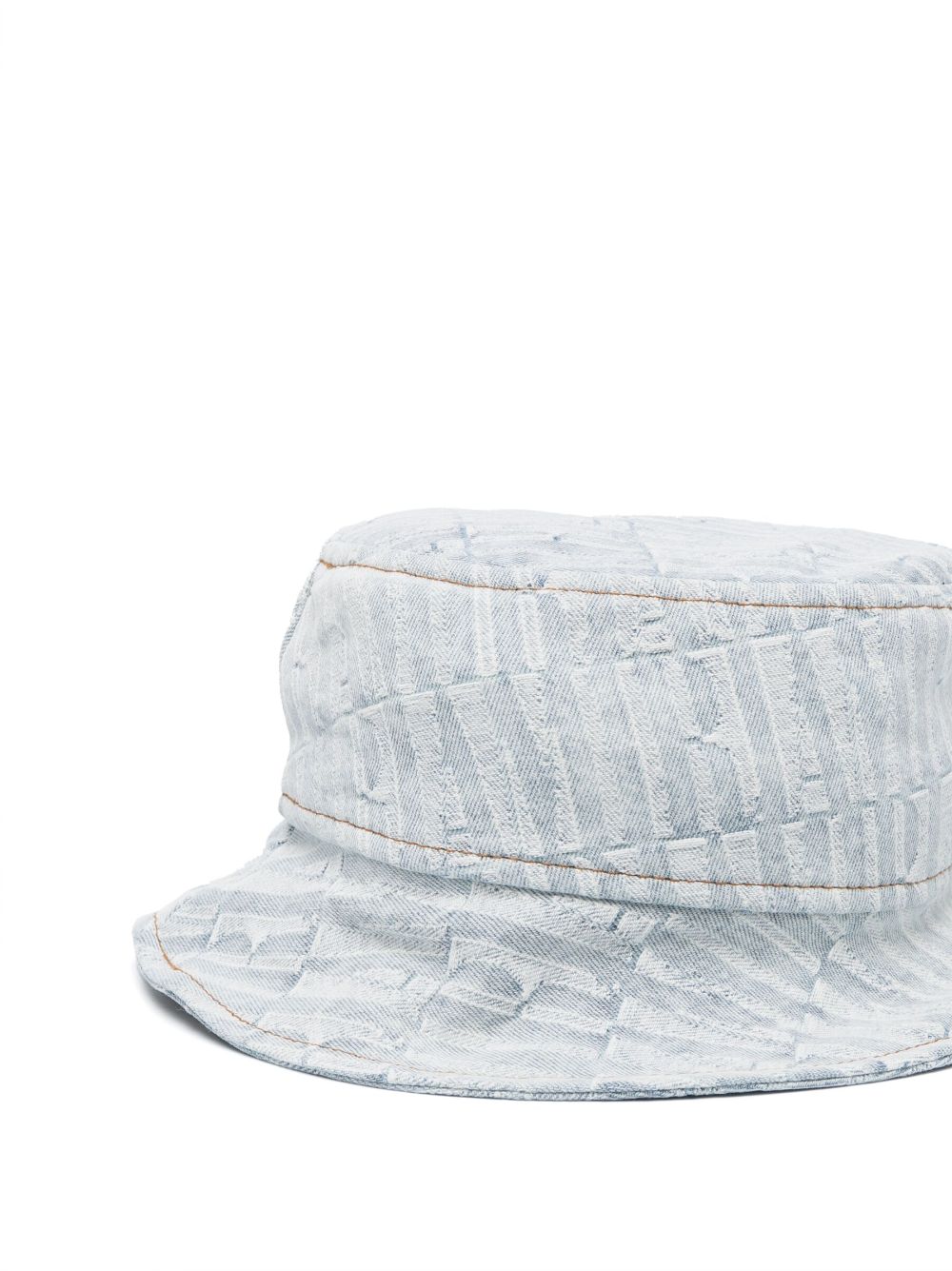 Amiri Repeat Denim Jacquard Bucket Hat In Blue - 15% Off