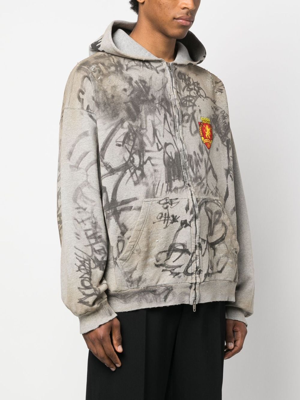 Balenciaga Kater Tie-Dye Hoodie - Grey | Editorialist