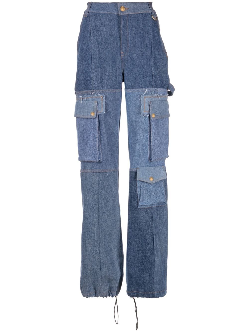 MARINE SERRE Marine Serre High-Rise Paneled Cargo Jeans