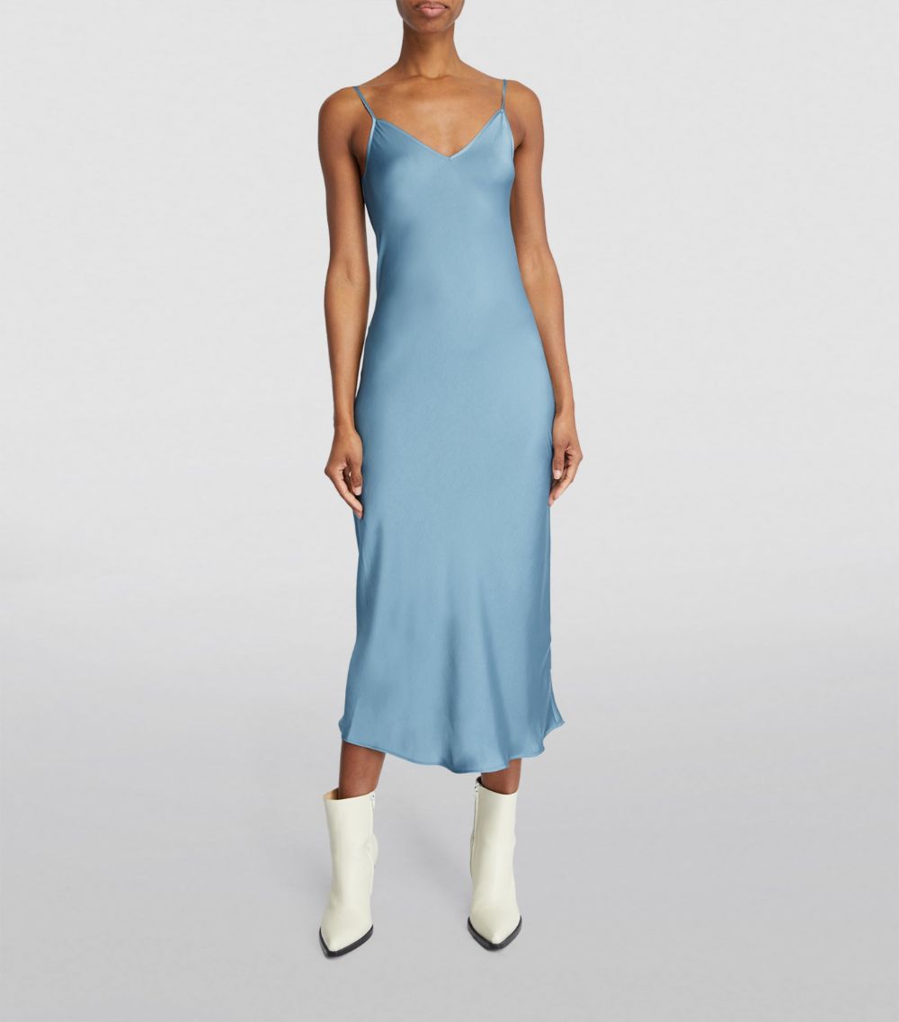 all saints blue slip dress All Saints Breath- 100% Silk French Gothic V Neck Slip Dress Bold Eggp  The  Photographist Home