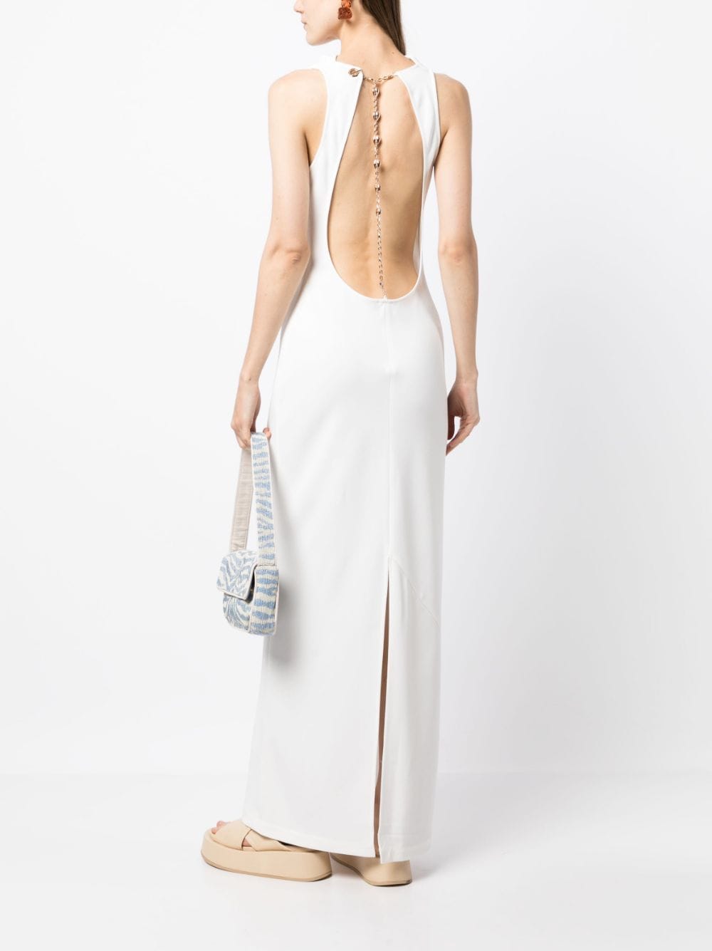Staud Shannon Chain-Detail Axi Dress In White - 25% Off | Editorialist