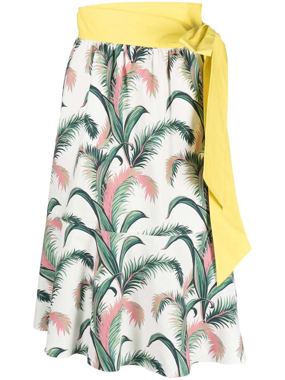 MAISON KITSUNÉ Maison Kitsuné Leaf-Print Tiered Skirt