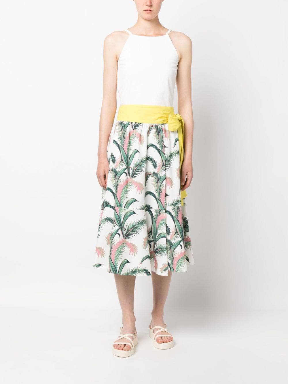 MAISON KITSUNÉ Maison Kitsuné Leaf-Print Tiered Skirt