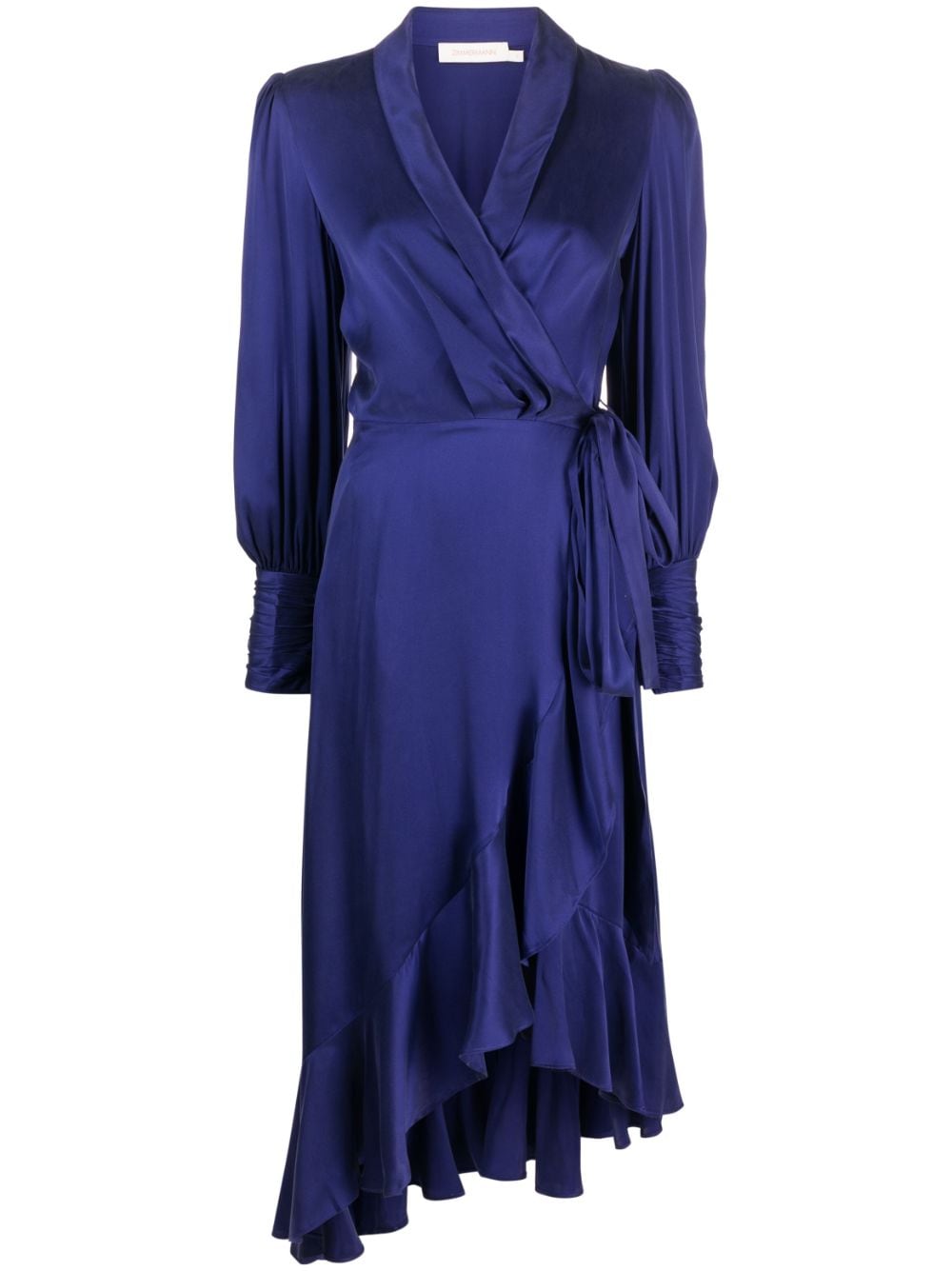 zimmermann blue silk wrap dress Zimmermann - Ice Blue Silk Wrap Midi Dress