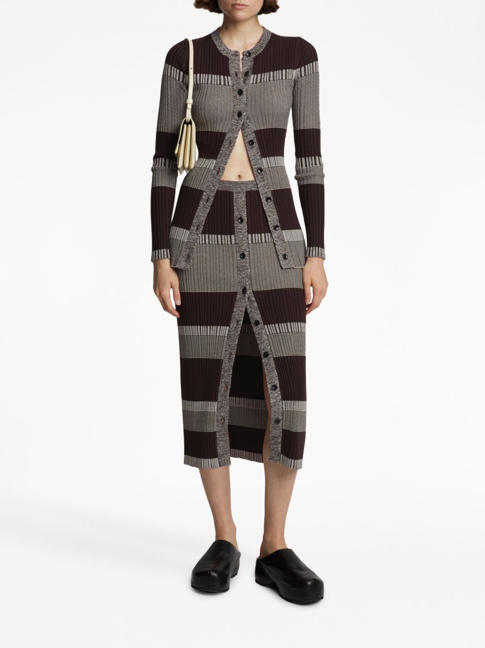 PROENZA SCHOULER WHITE LABEL Striped Midi Skirt