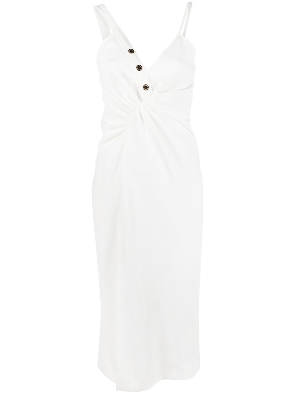 Sandro Asymmetric Midi Dress In White - 50% Off | Editorialist
