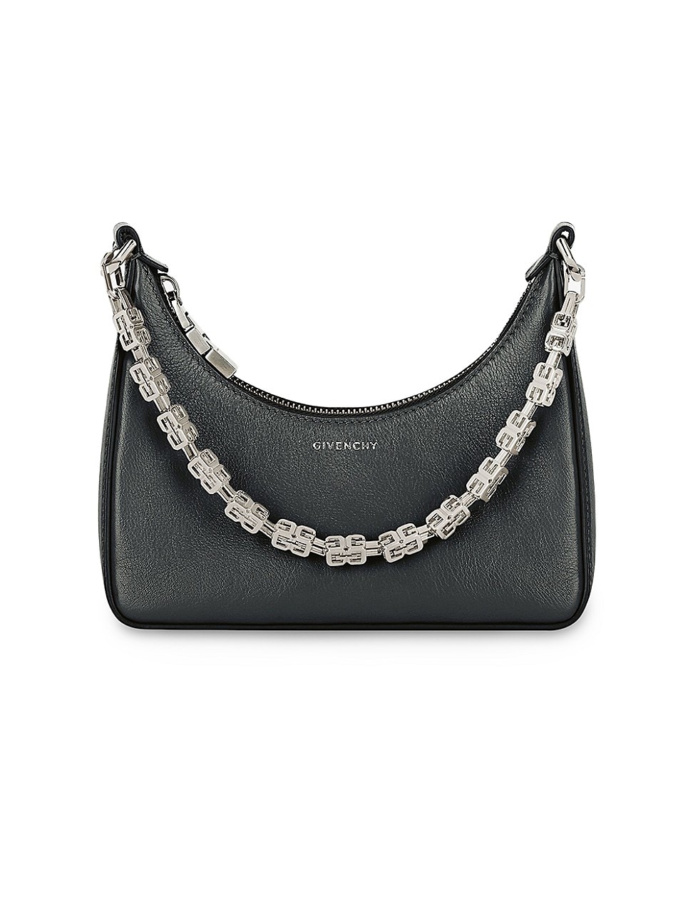 Givenchy Mini Moon Cut Out Bag In Leather And Chain - Black | Editorialist