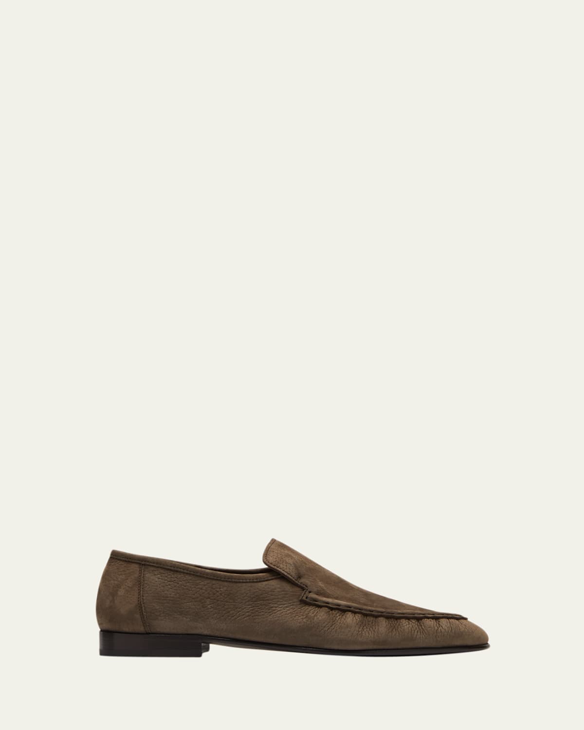 The Row Emerson Leather Loafers - Chocolate | Editorialist