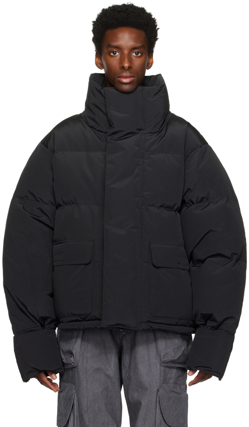 Entire Studios Black Pfd V2 Down Jacket In Soot - 41% Off