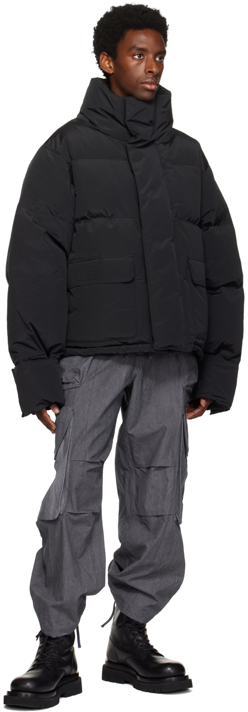 Entire Studios Black Pfd V2 Down Jacket In Soot - 41% Off