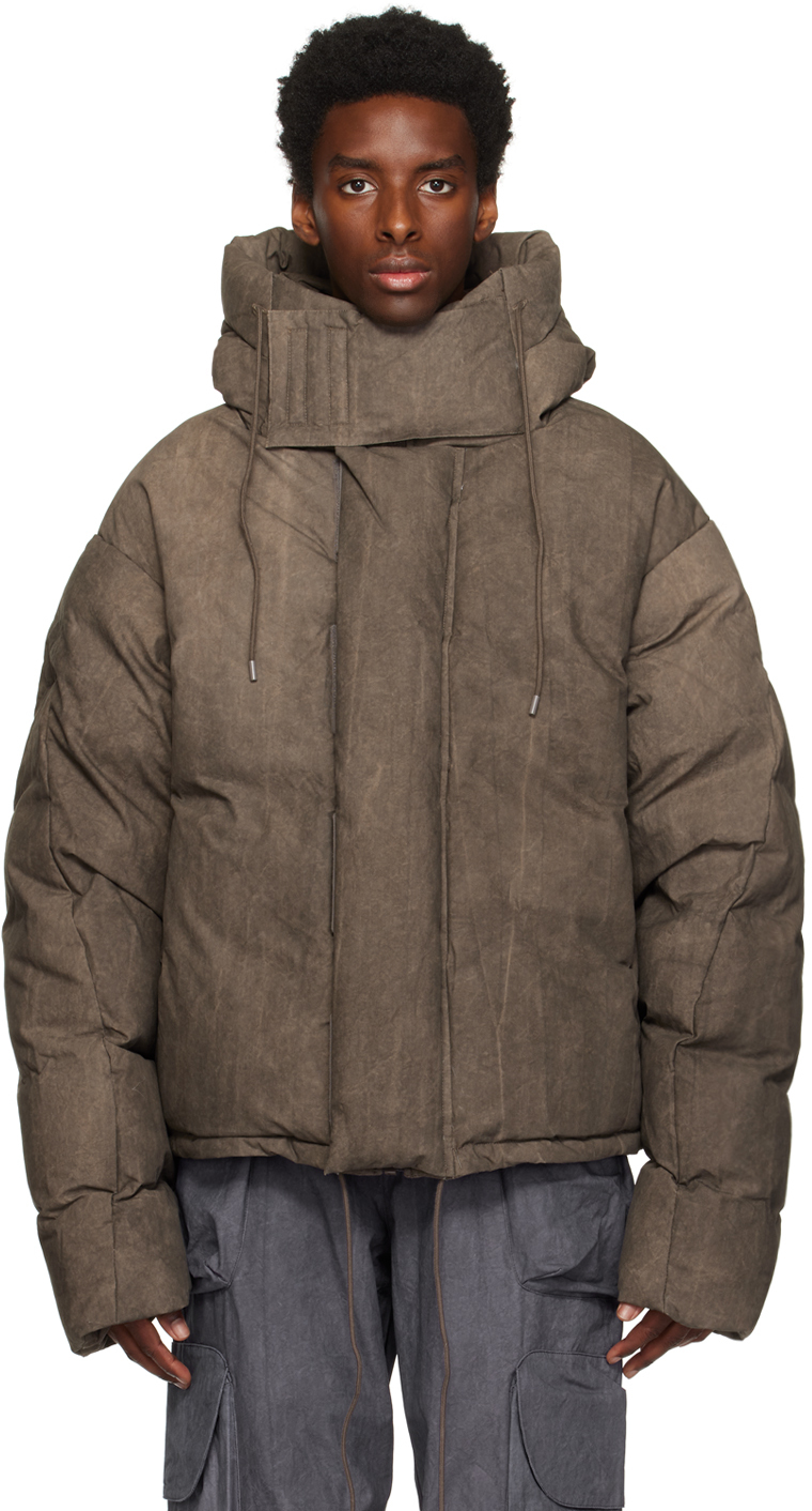 Entire Studios Brown Soa Down Jacket - Wood | Editorialist Entire Studios Brown Soa Down Jacket - Wood | Editorialist