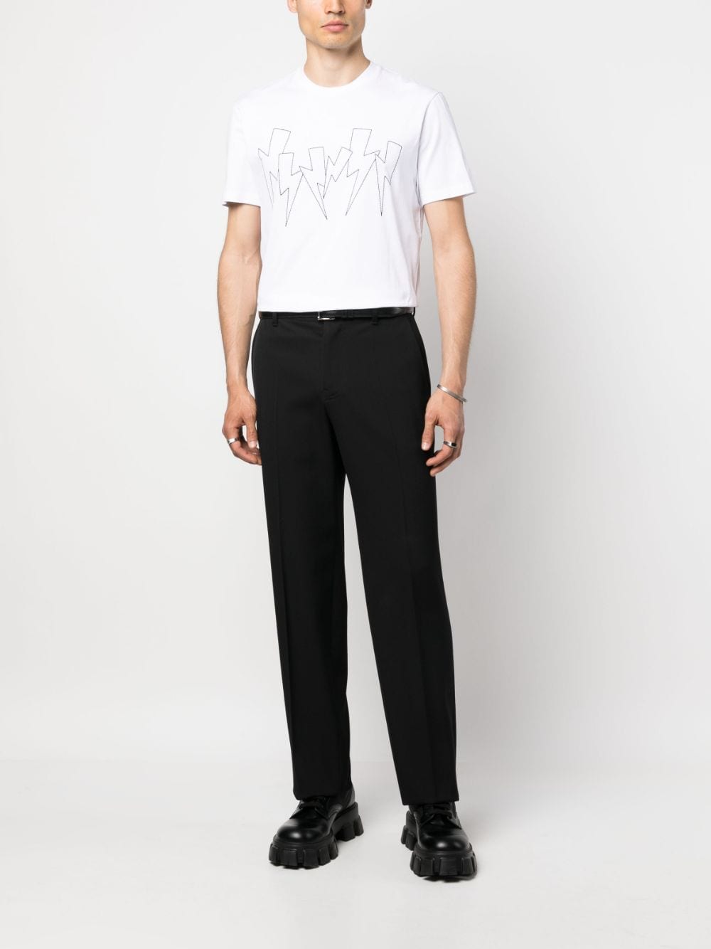 NEIL BARRETT thunderbolt-print crew-neck t-shirt