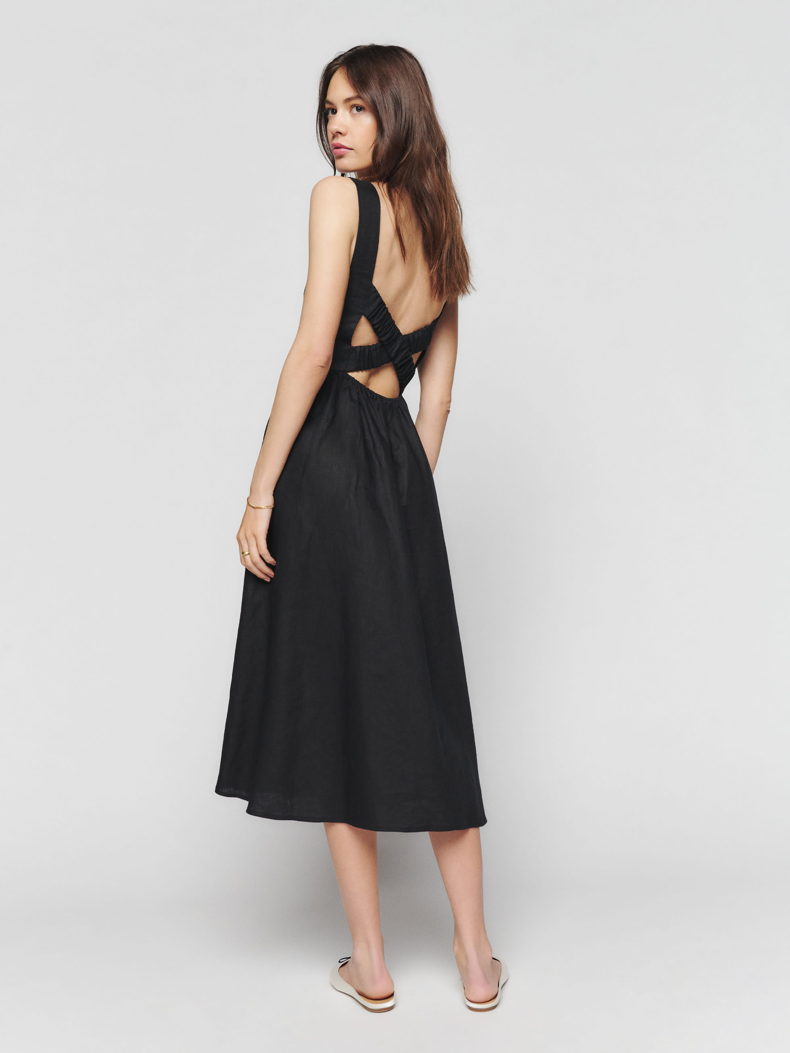 frieda linen dress Reformation Frieda Linen Dress