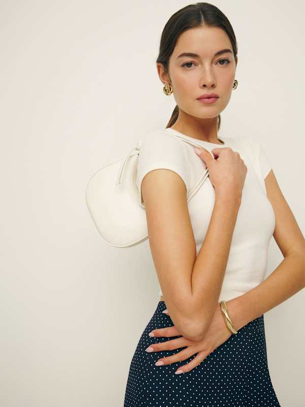 REFORMATION Reformation Mini Rosetta Leather Shoulder Bag