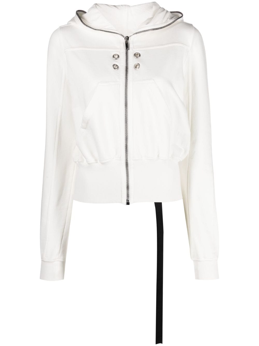 トップス tajent EYELET DESIGN ZIP UP HOODIE-IVORY Rick Owens Eyelet-Detail Zip-Up Hoodie In White - 50% Off