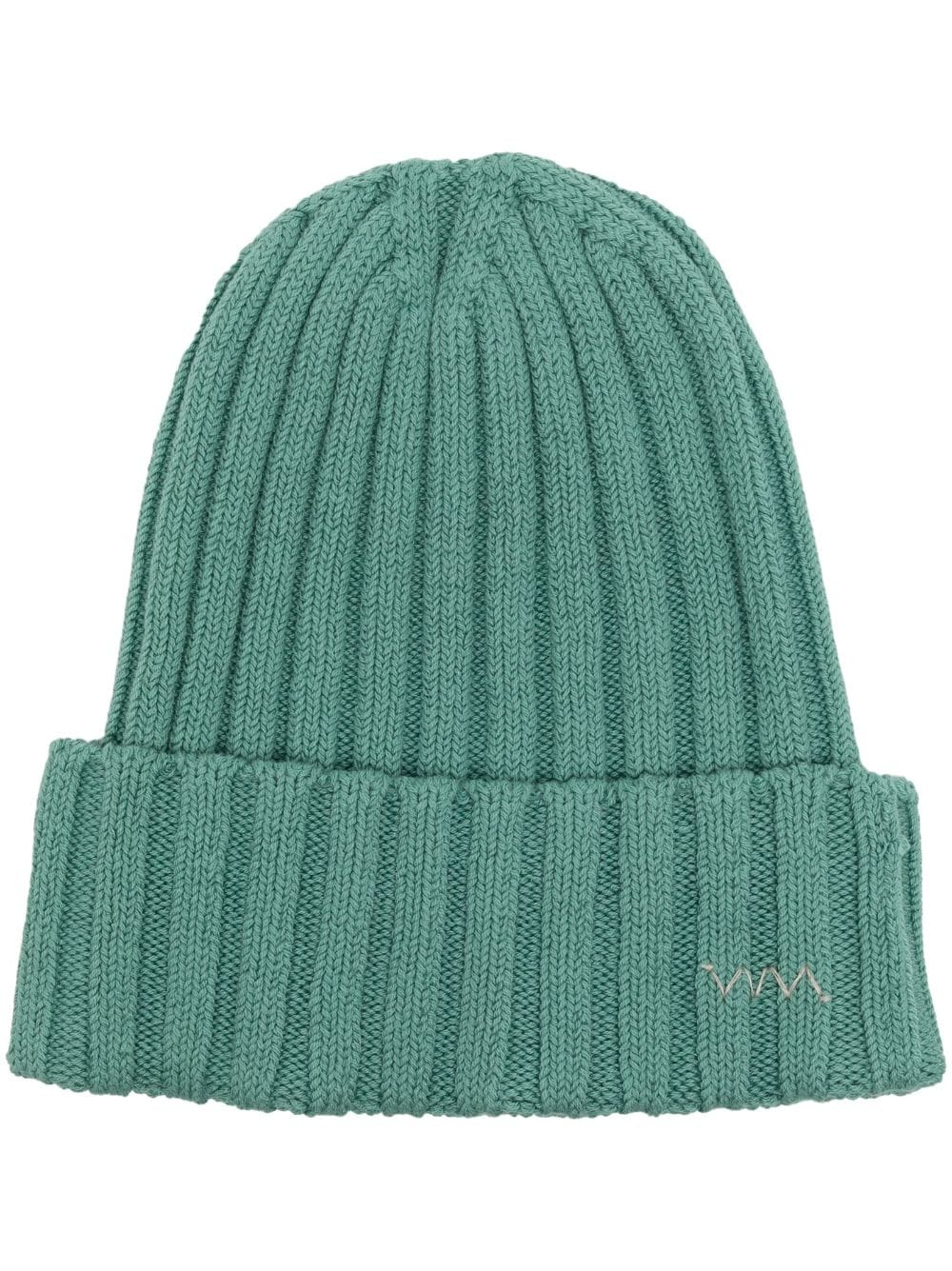 Visvim Ribbed-Knit Embroidered Beanie In Green - 30% Off
