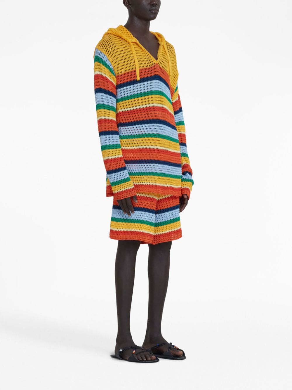 MARNI Marni Crochet-Knit Striped Shorts
