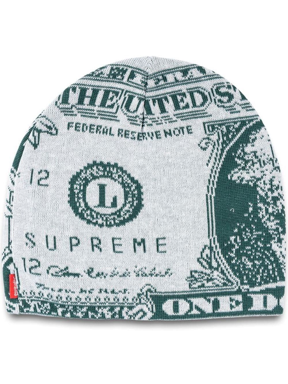 Supreme Dollar-Print Beanie - White | Editorialist