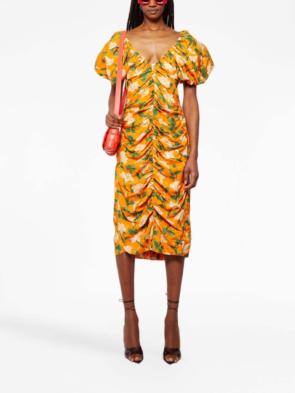 AGUA BENDITA Agua By Agua Bendita Floral-Print Ruched Dress