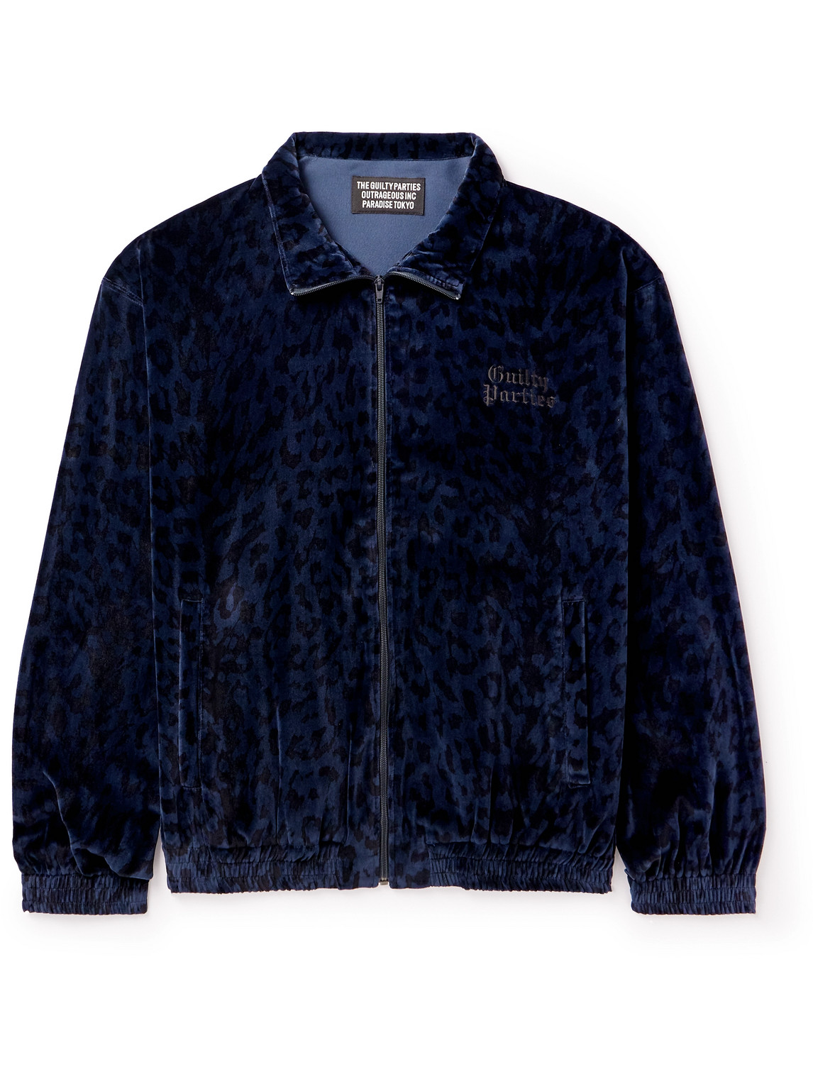 Wacko Maria Embroidered Leopard-Print Cotton-Velvet Track Jacket 