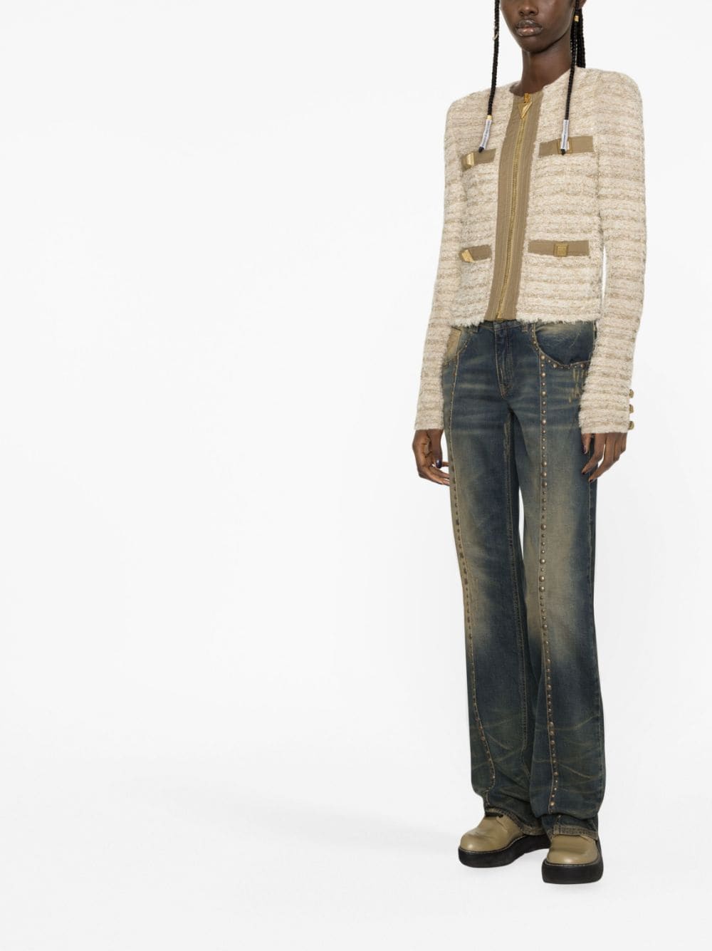 BALMAIN Balmain Button-Embellished Bouclé Jacket